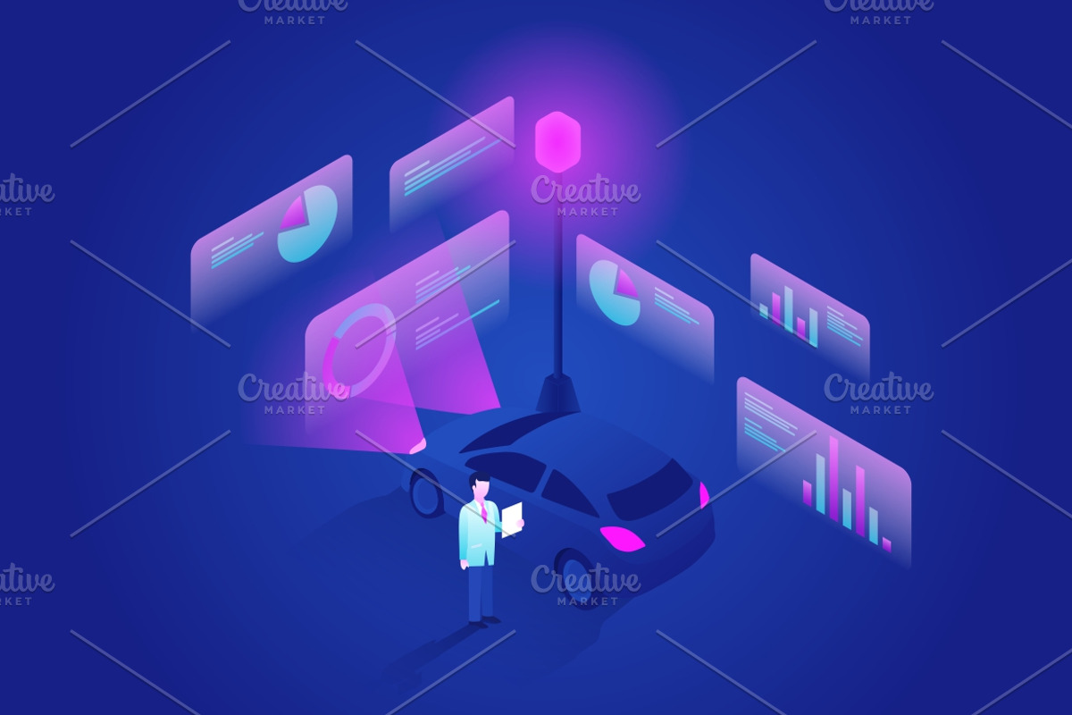 Car test, a Technology Illustration by Vector
