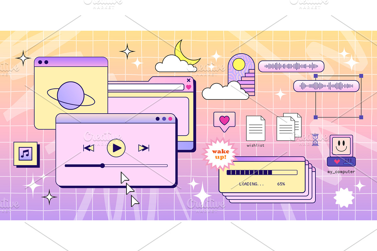 Retro browser computer window in 90s, a Texture Graphic by Simple Patterns