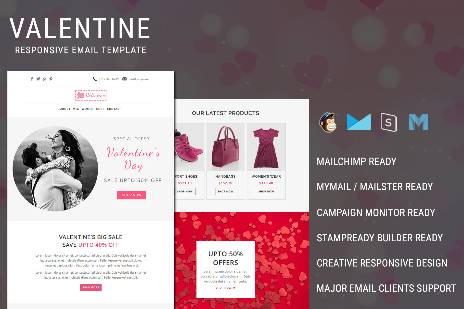 Valentine Responsive Email Template | Email Templates ~ Creative Market