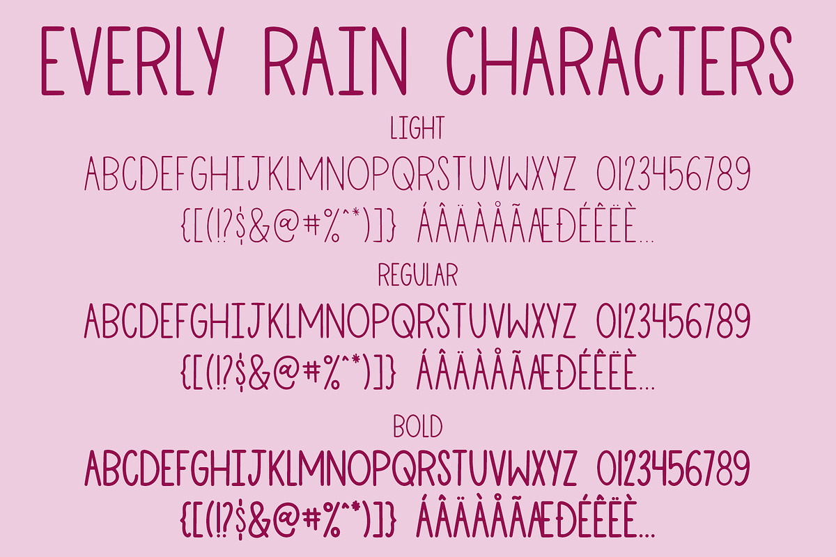 Everly Rain, Sans Serif Font, a Sans Serif Font by Jordyn Alison Designs