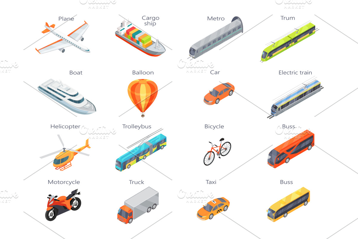 Transport Icons in Isometric, an Icon by robuart