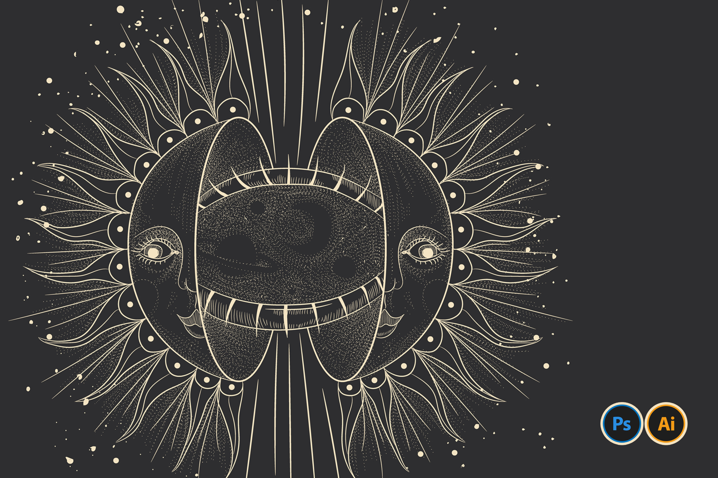 All-Seeing Eye of the Sun, an Illustration by Chikovnaya