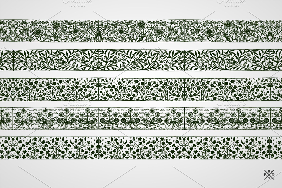 5 Decorative Borders, a Pattern Graphic by Basari Design