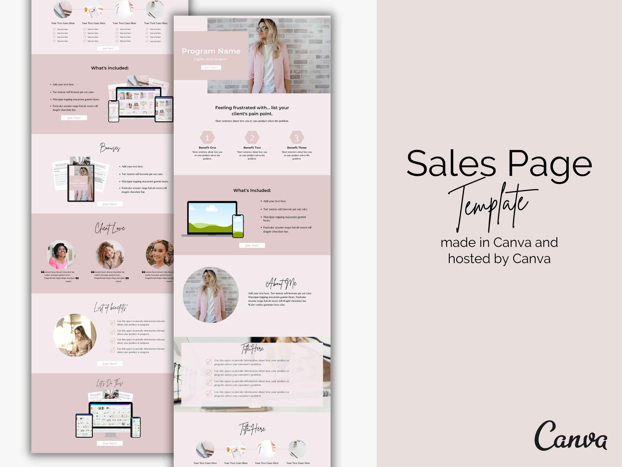 Canva Sales Page Template