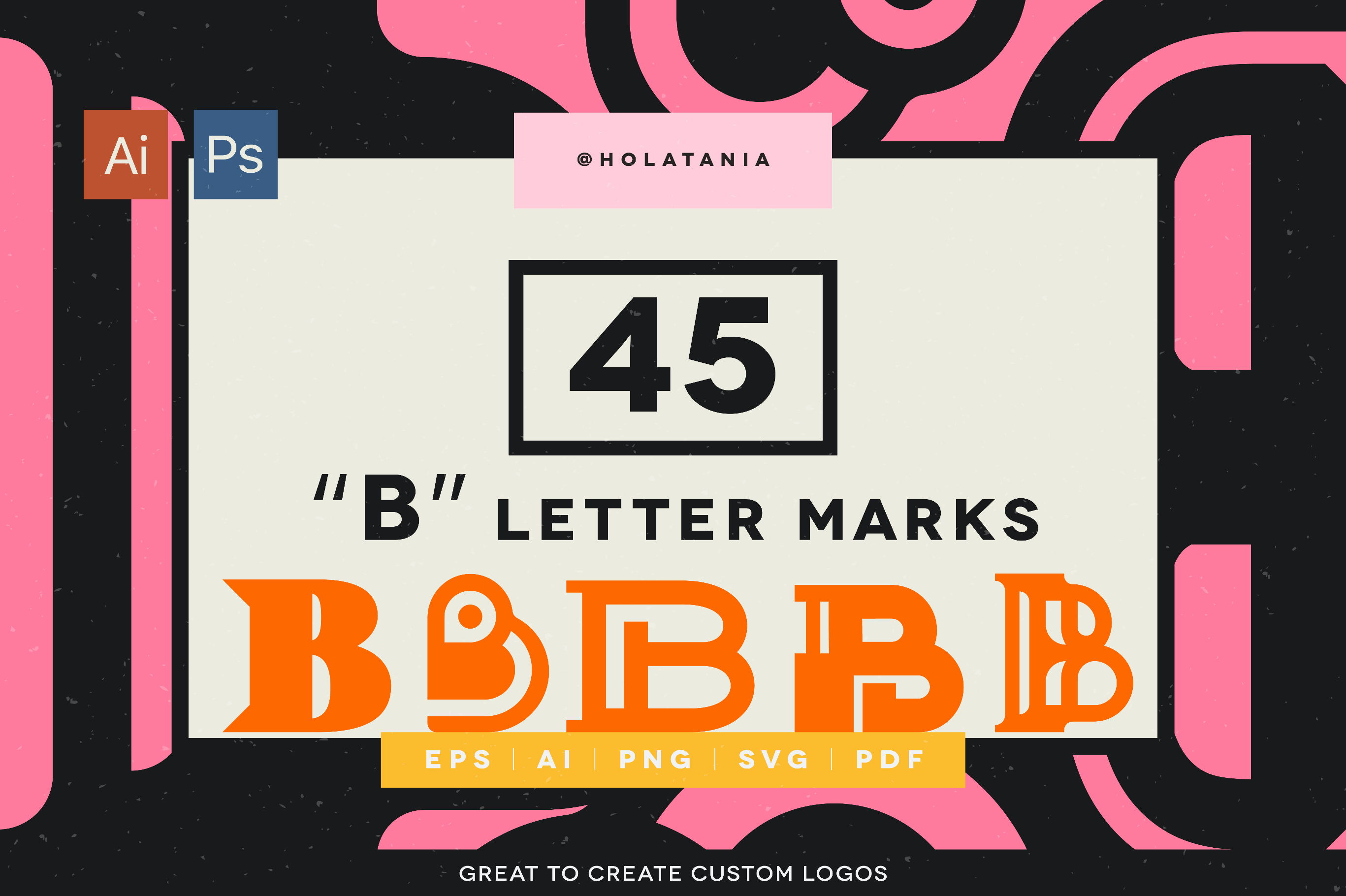 COOL! 45 B marks for custom logos, a Branding & Logo Template by holatania
