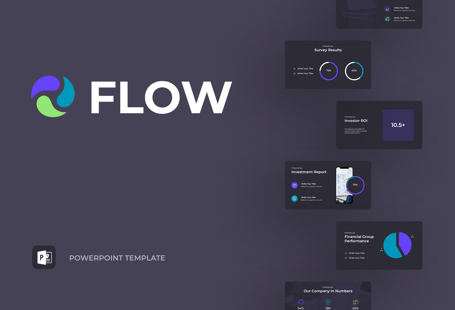 Flow Finance PowerPoint Template, a Presentation Template by slidequest