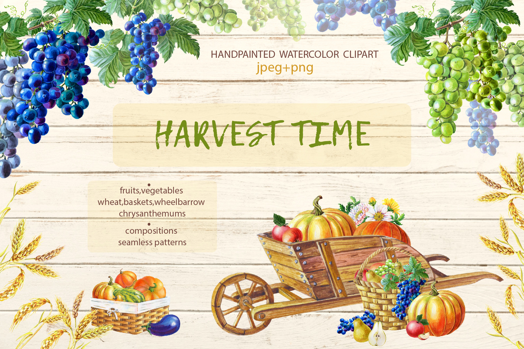HARVEST TIME.WATERCOLOR, a Decorative Illustration by LIUBOVYA