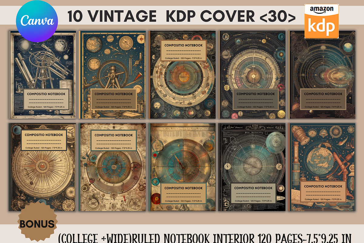 Vintage Astronomy Planner Cover