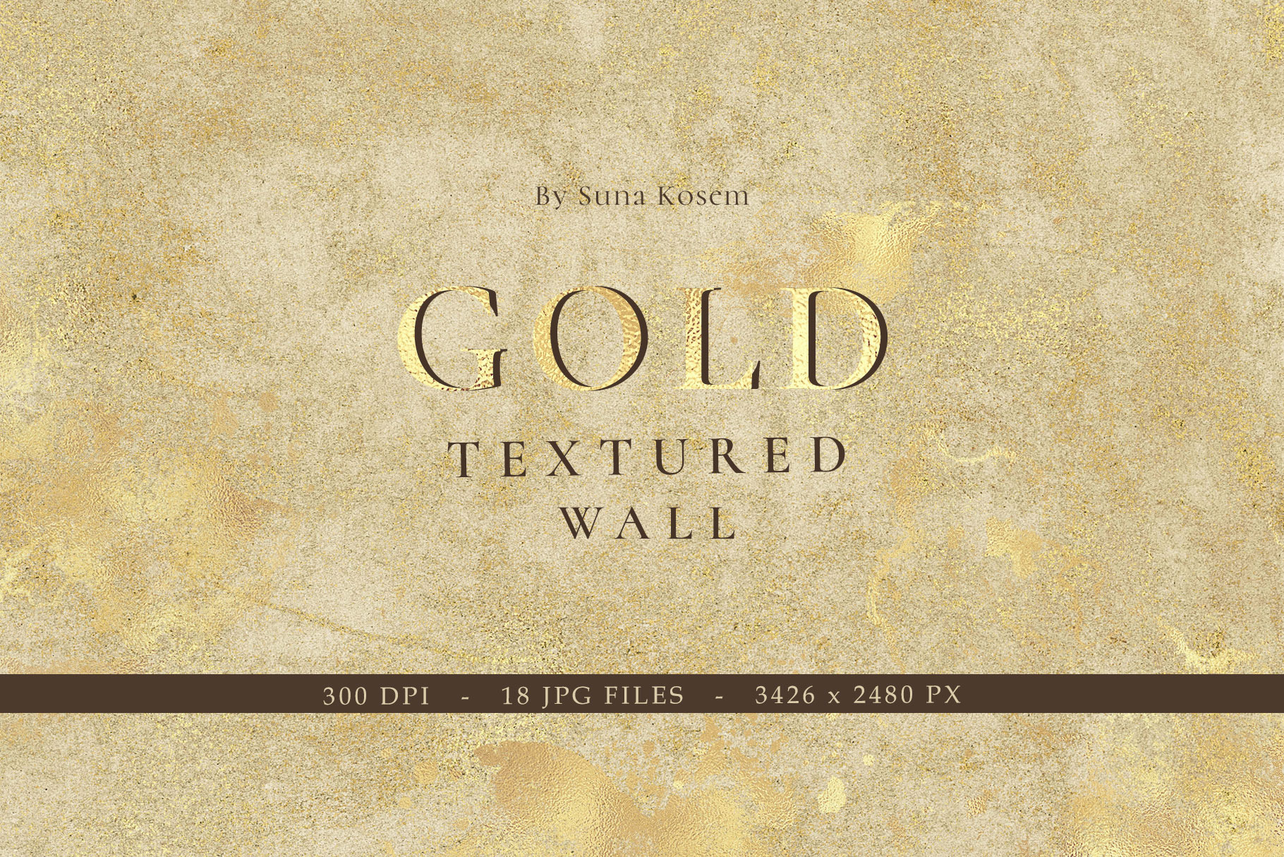 Gold Textured Wall Background, a Texture Graphic by Suna Kosem