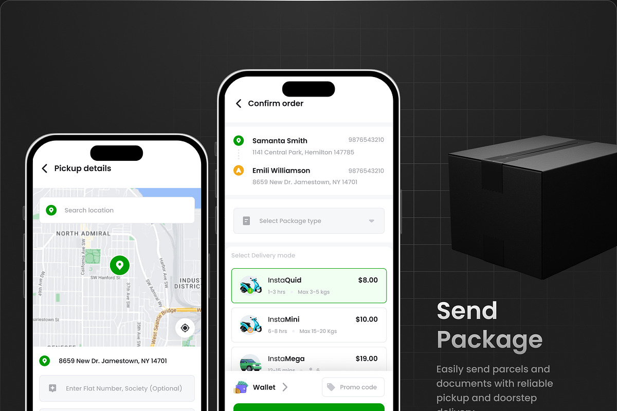 eCommerce & Ride Booking App |DeliGO, an UI Kit Template by Opus LabWorks