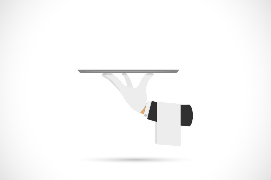 Waiter hand with tray | Food Illustrations ~ Creative Market