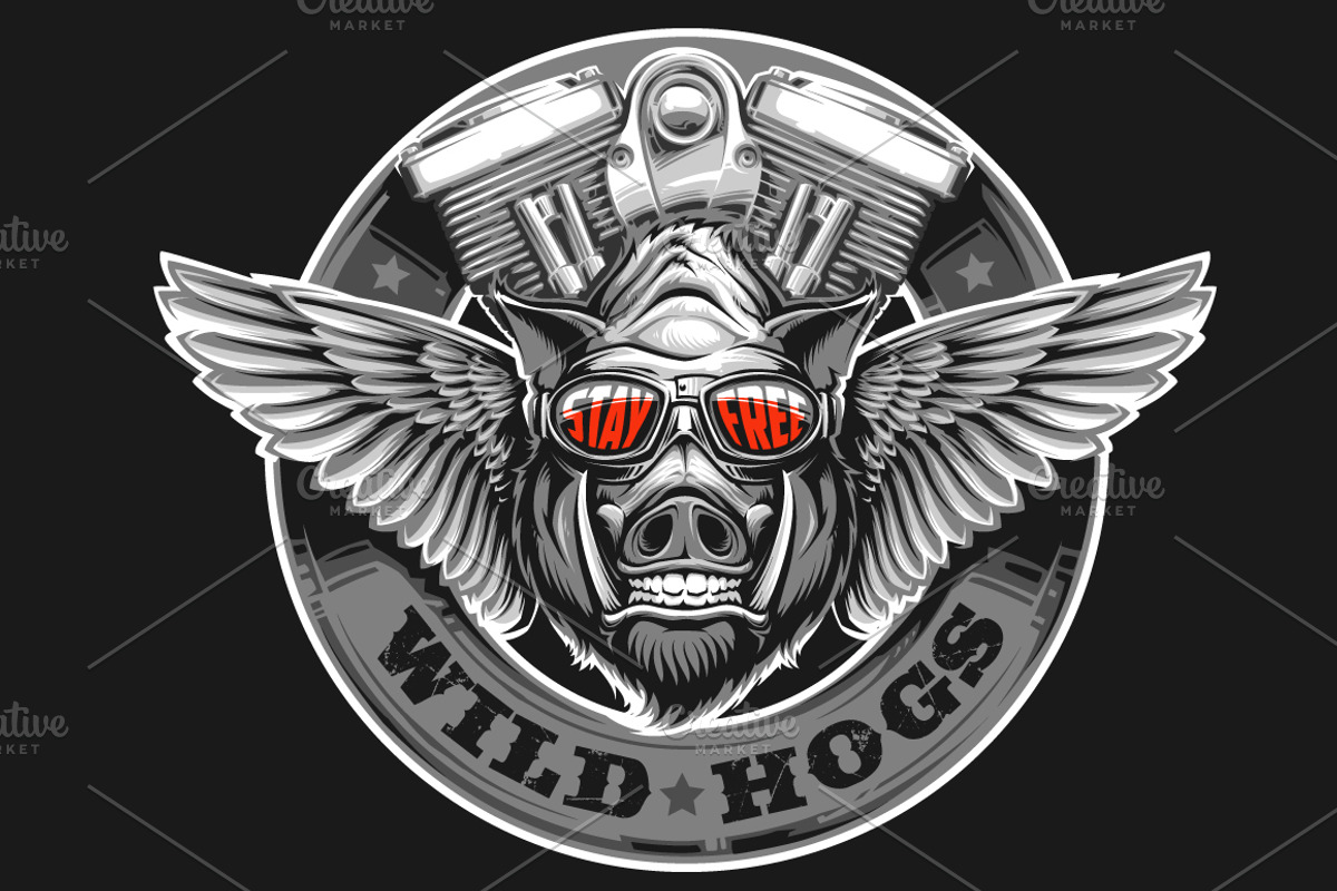 Wild Hogs, an Animal Illustration by daver2002ua