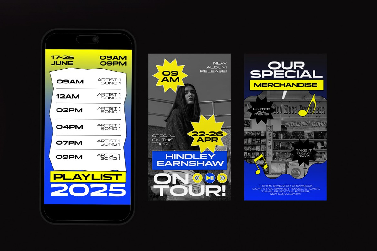 Music Event Instagram Set, a Social Media Template by graphicook