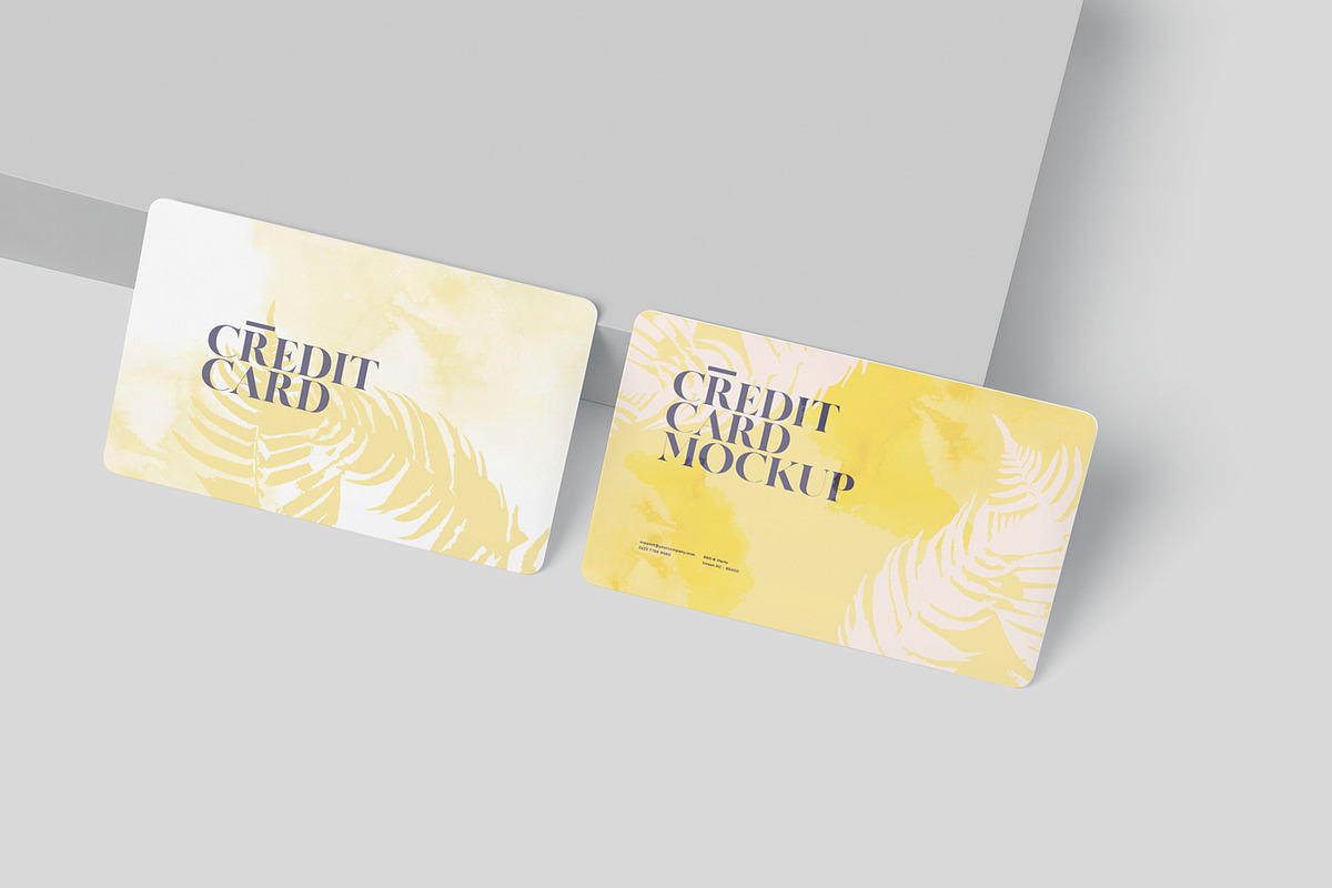 Horizontal Credit Card Mockup Set, a Product Mockup by GfxFoundry