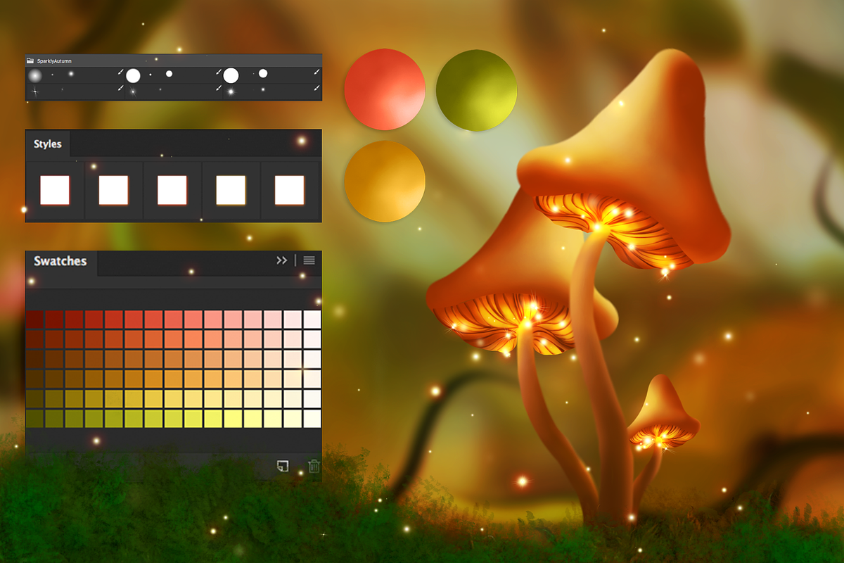 CartoonAutumn Swatches for Photoshop, a Palette Add-On by FaeryDesign