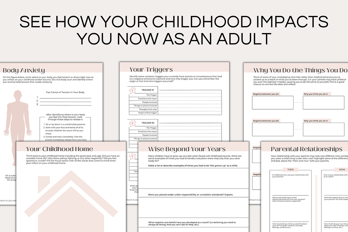 Inner Child Workbook Printable PDF for Reparenting