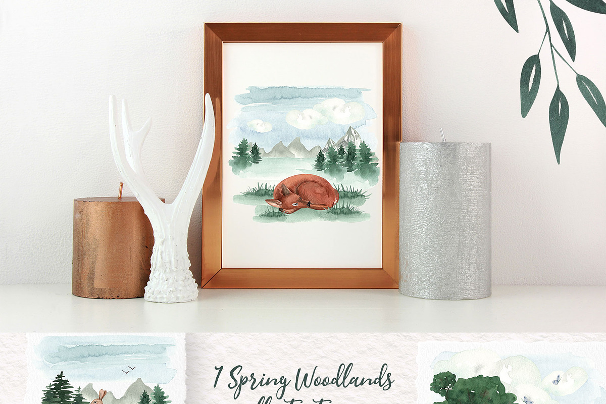 Mountains Woodland Animal Watercolor, an Animal Illustration by Catch ...