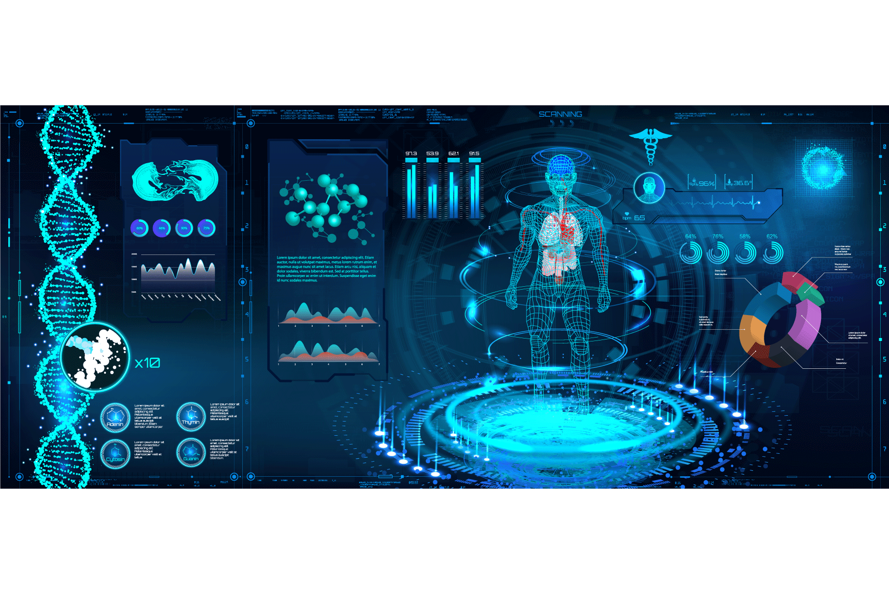 Medical Infographic HUD style, an Education Illustration by SergeyBitos