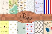 Paris Digital Paper, France | Graphic Patterns ~ Creative Market