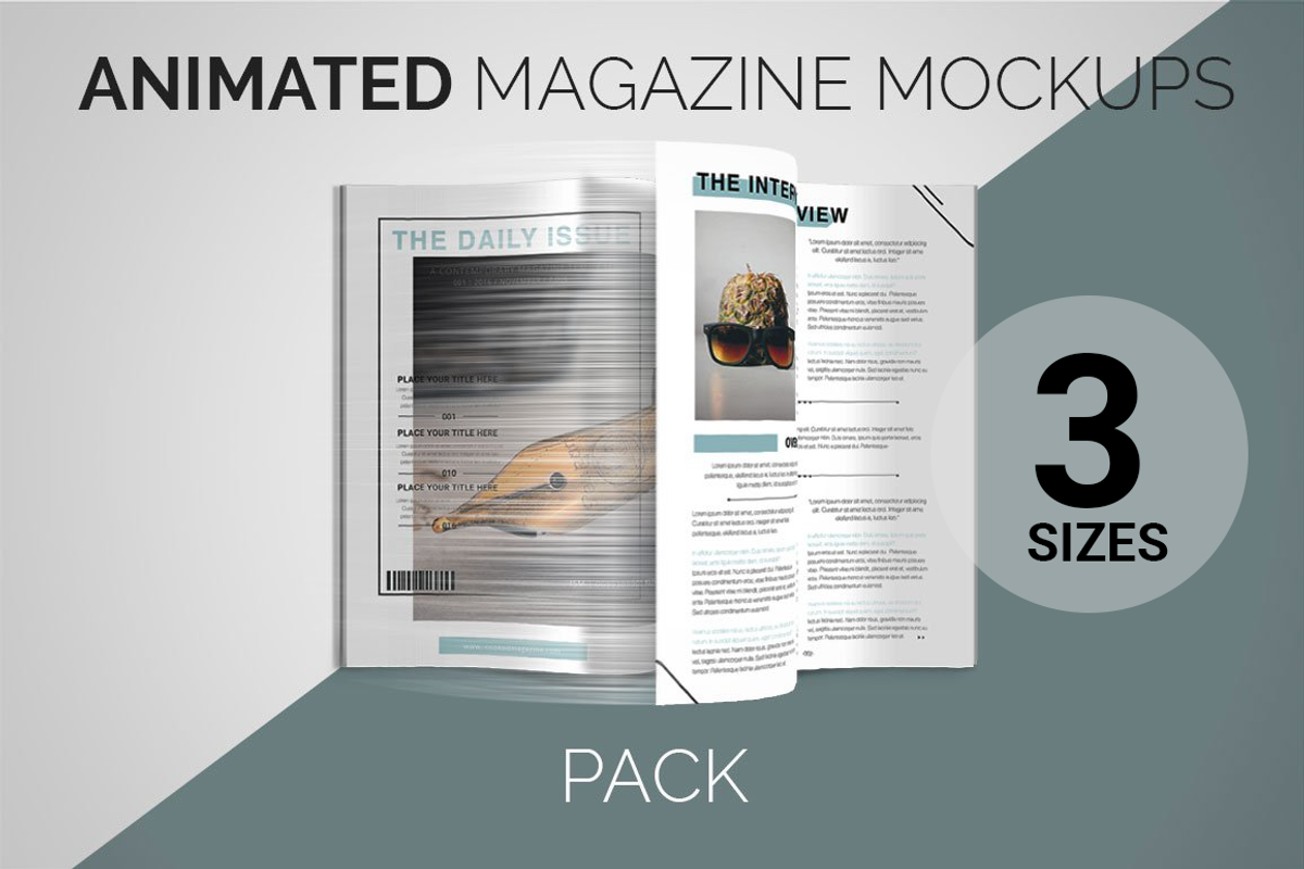 Animated Magazine Mockups | PACK, a Print Template by wowproduction