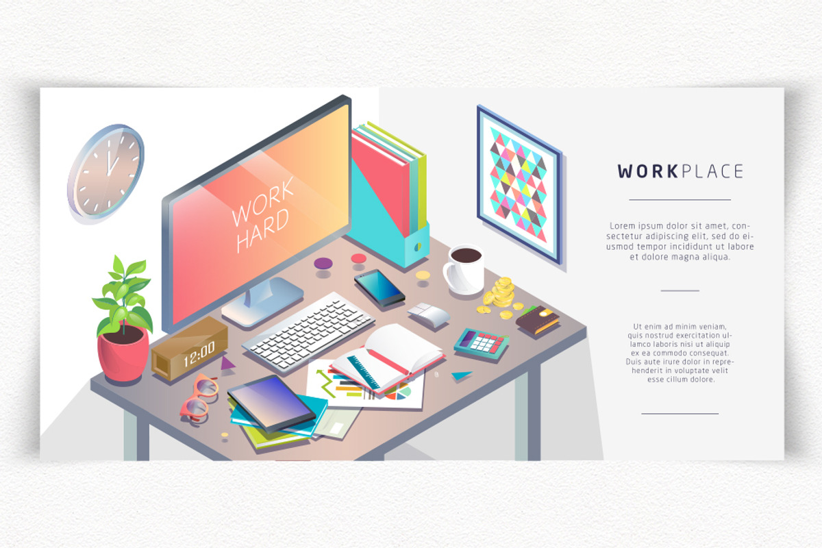 Isometric WorkPlace, a Technology Illustration by ArtoJoy