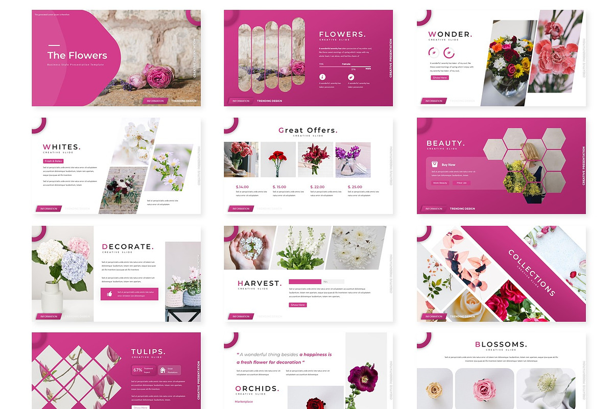 The Flowers - Google Slides Template, a Presentation Template by AQR Studio