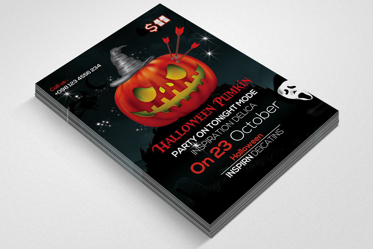 Halloween Pumpkin Flyer Template, a Flyer Template by Psd Templates
