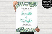 Eucalyptus Wedding Welcome poster, a Stationery Template by Incredible ...