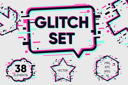 Glitch Vector Elements, a Templates & Theme by ne2pi