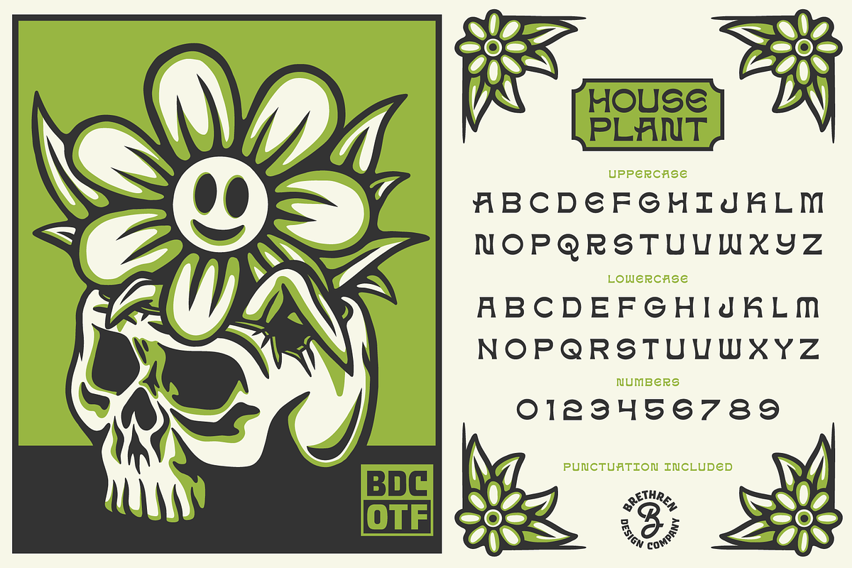 House Plant Display Font, a Font by Brethrendesignco