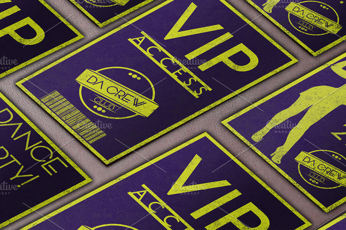 Night Club VIP Pass, a Card Template by Konakchiev | Creative Market