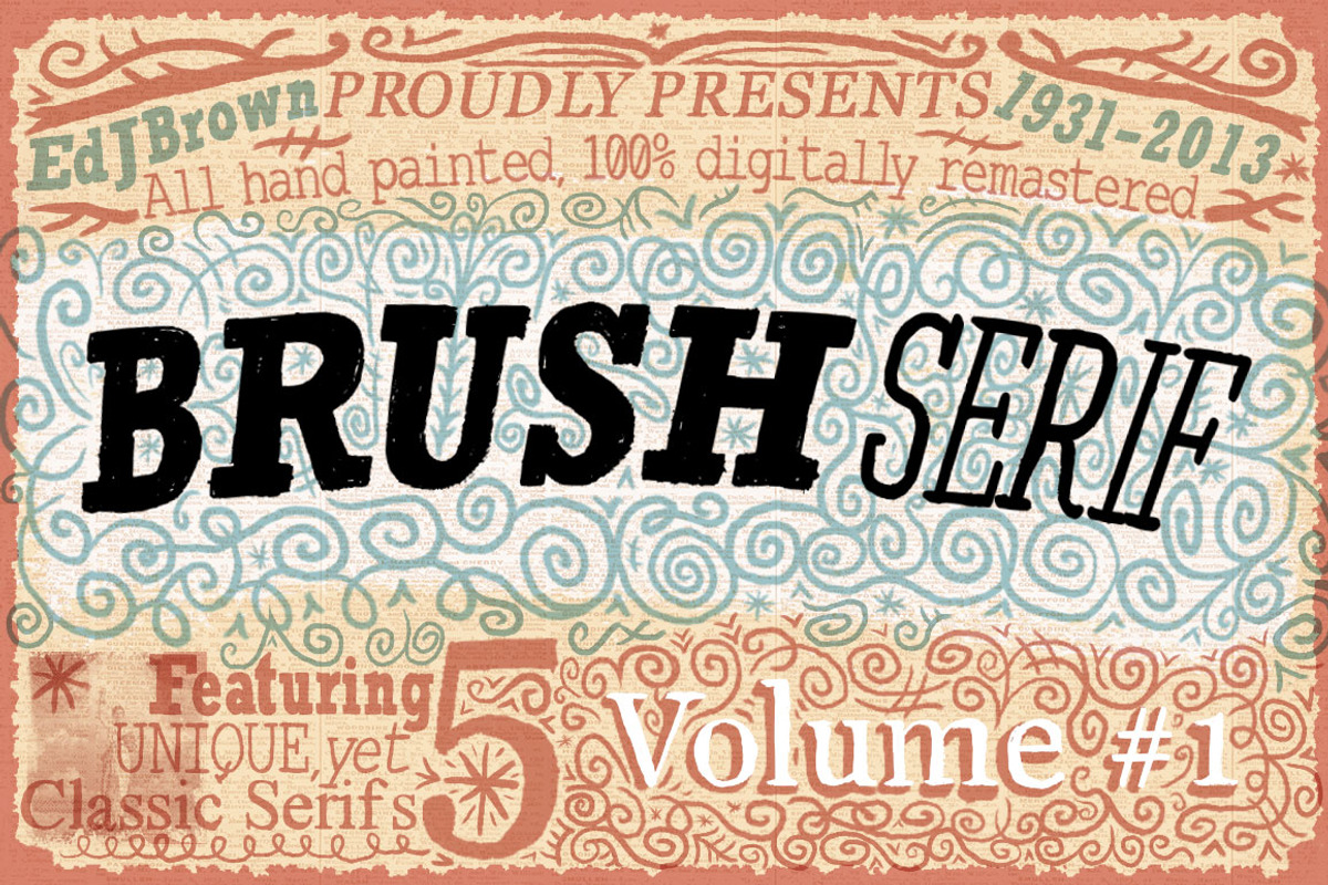 Brush Serif - Edward *HAND PAINTED*, a Serif Font by Ed J Brown