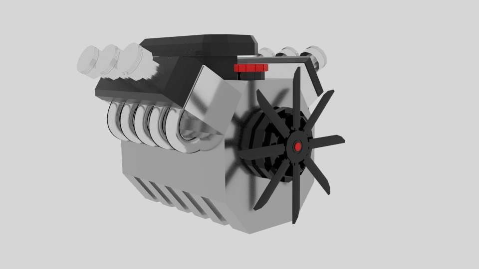 Cartoon Engine Hemi | 3D Car & Vehicle Models ~ Creative Market