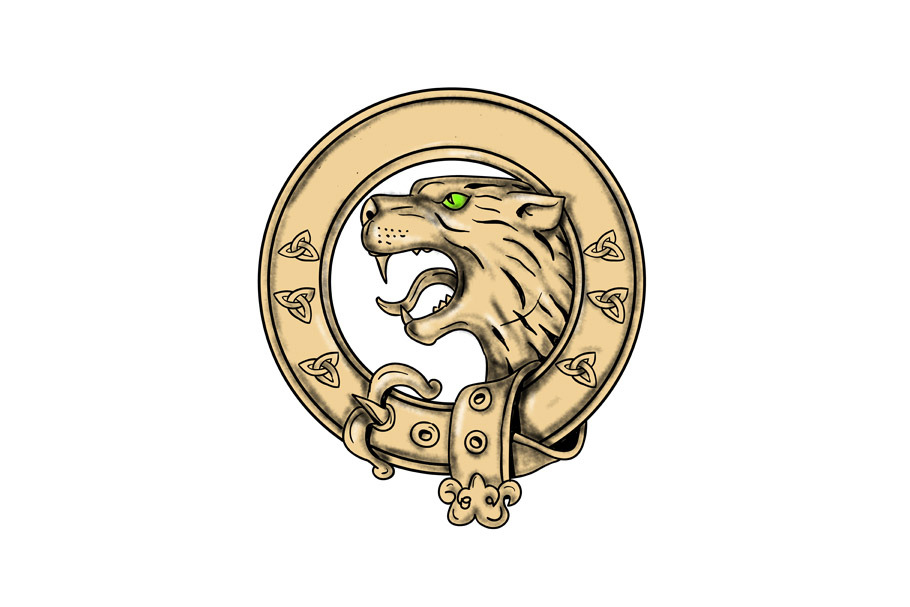 Scottish Wildcat Belt Tattoo, a Decorative Illustration by patrimonio