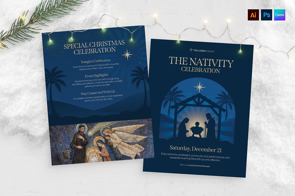 Christmas Nativity Flyer Template, a Flyer Template by BrandPacks
