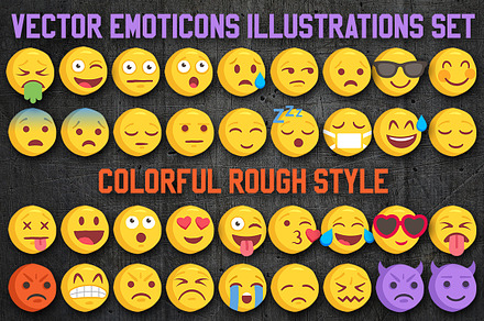 180 Big Emoticons Bundle, an Emoji Icon by Pingebat