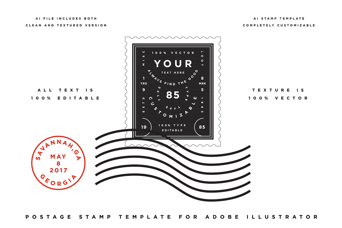 Postage Stamp Template, an Object Graphic by Misc. Loot Co.