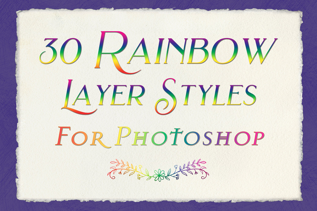 Rainbow Layer Styles for Photoshop, a Layer Style Add-On by Sapphire X ...