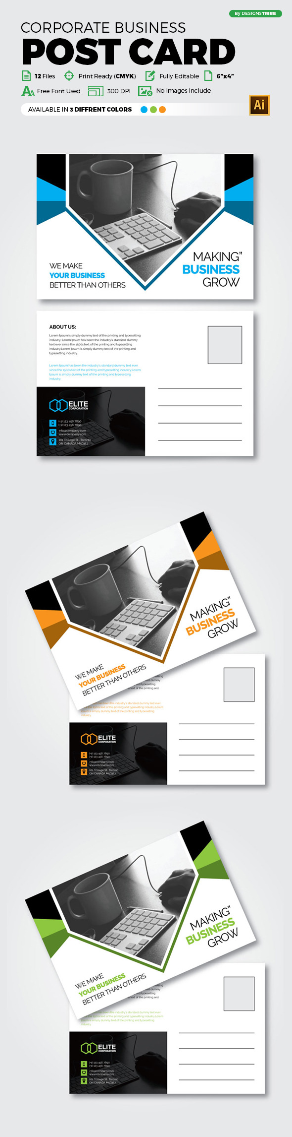 Post Card 8, a Card Template by Design'sTRIBE