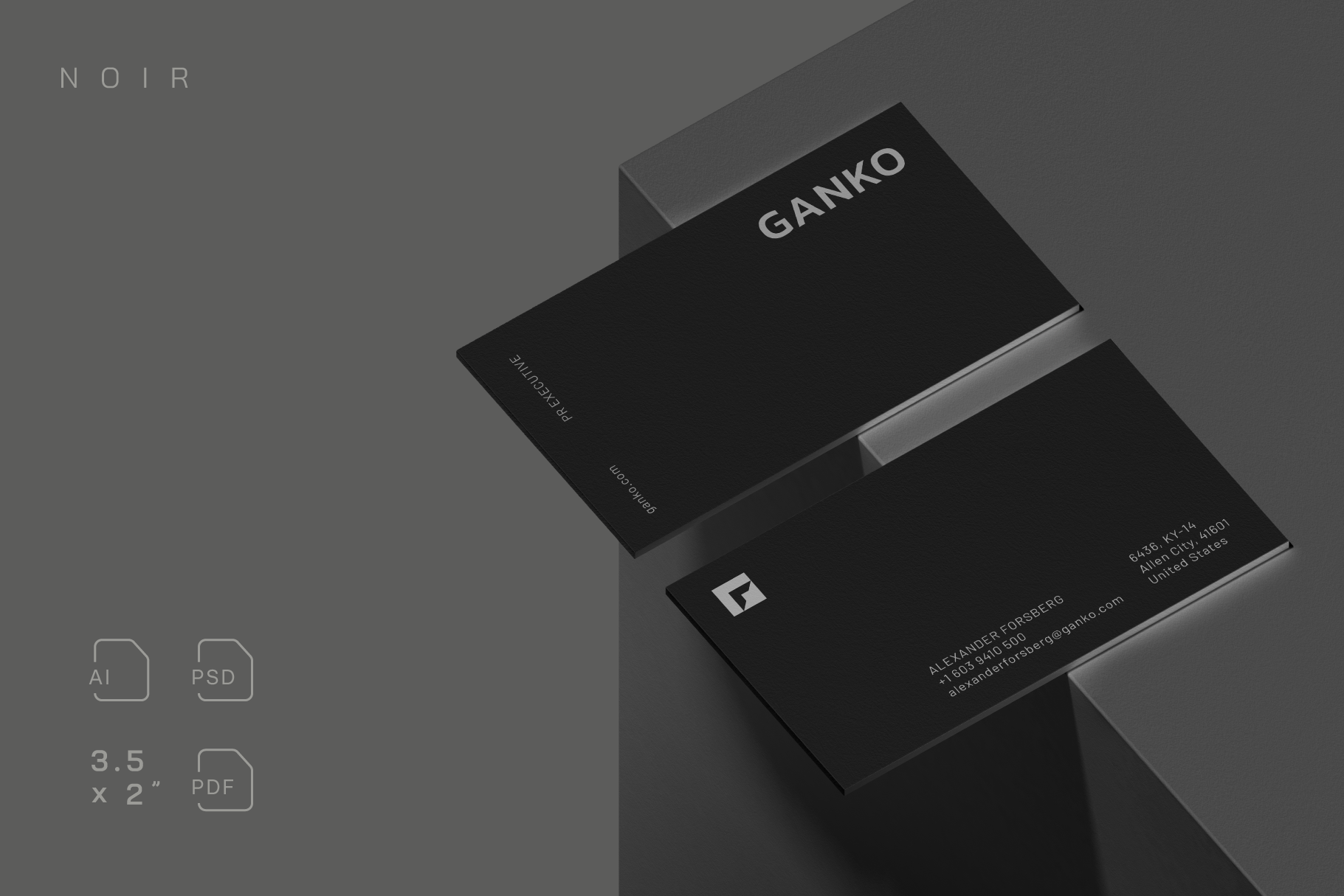 Noir Business Card 015 | Business Card Templates ~ Creative Market