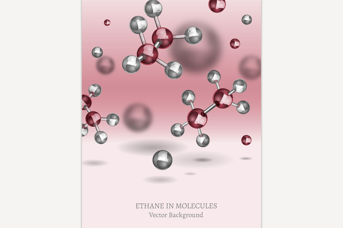 Ethane Molecules Background, an Education Illustration by Anna's Shop
