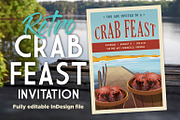 Retro Summer Crab Feast Invite, an Invitation Template by BF Studios