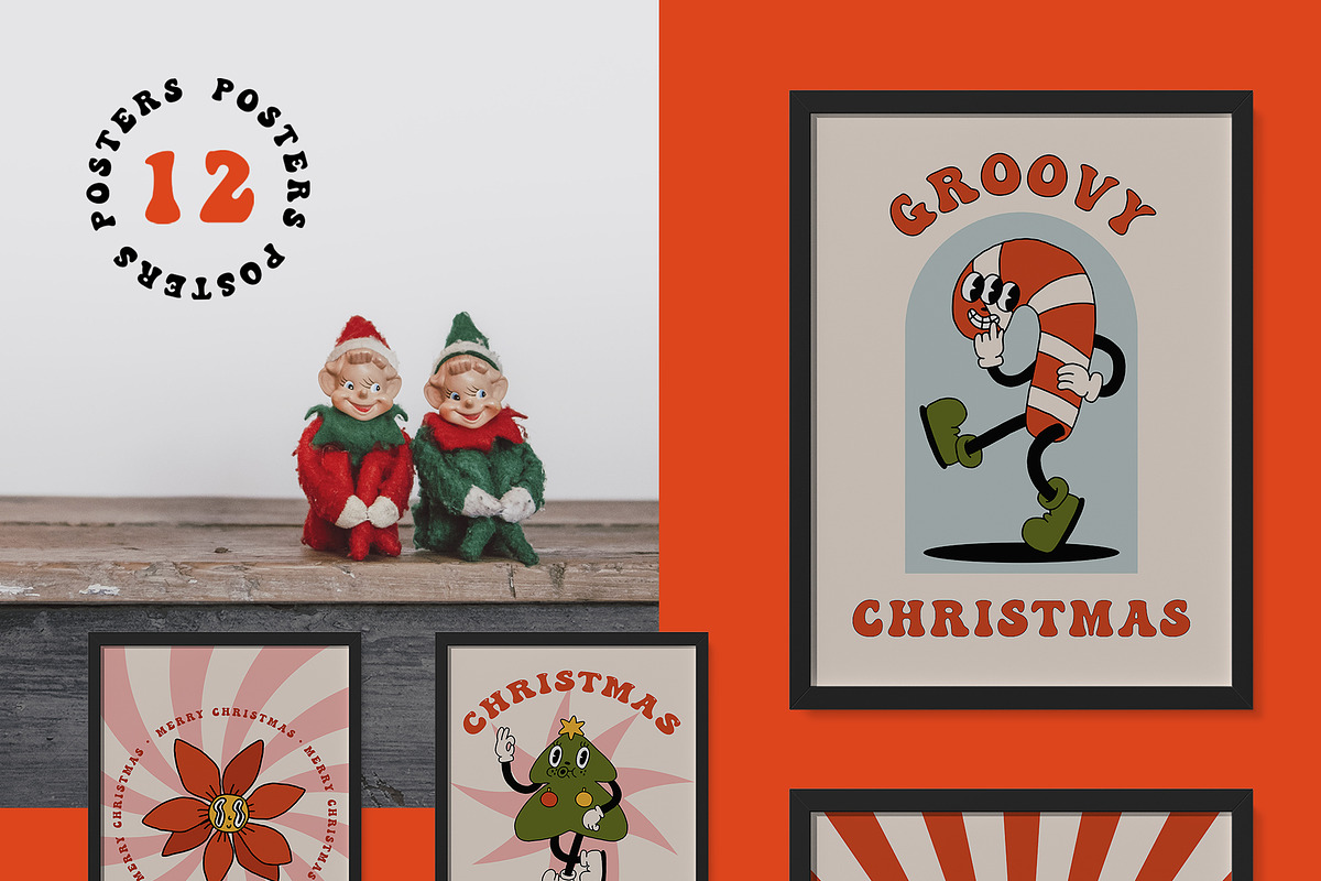 Groovy Christmas- retro 30's mascot