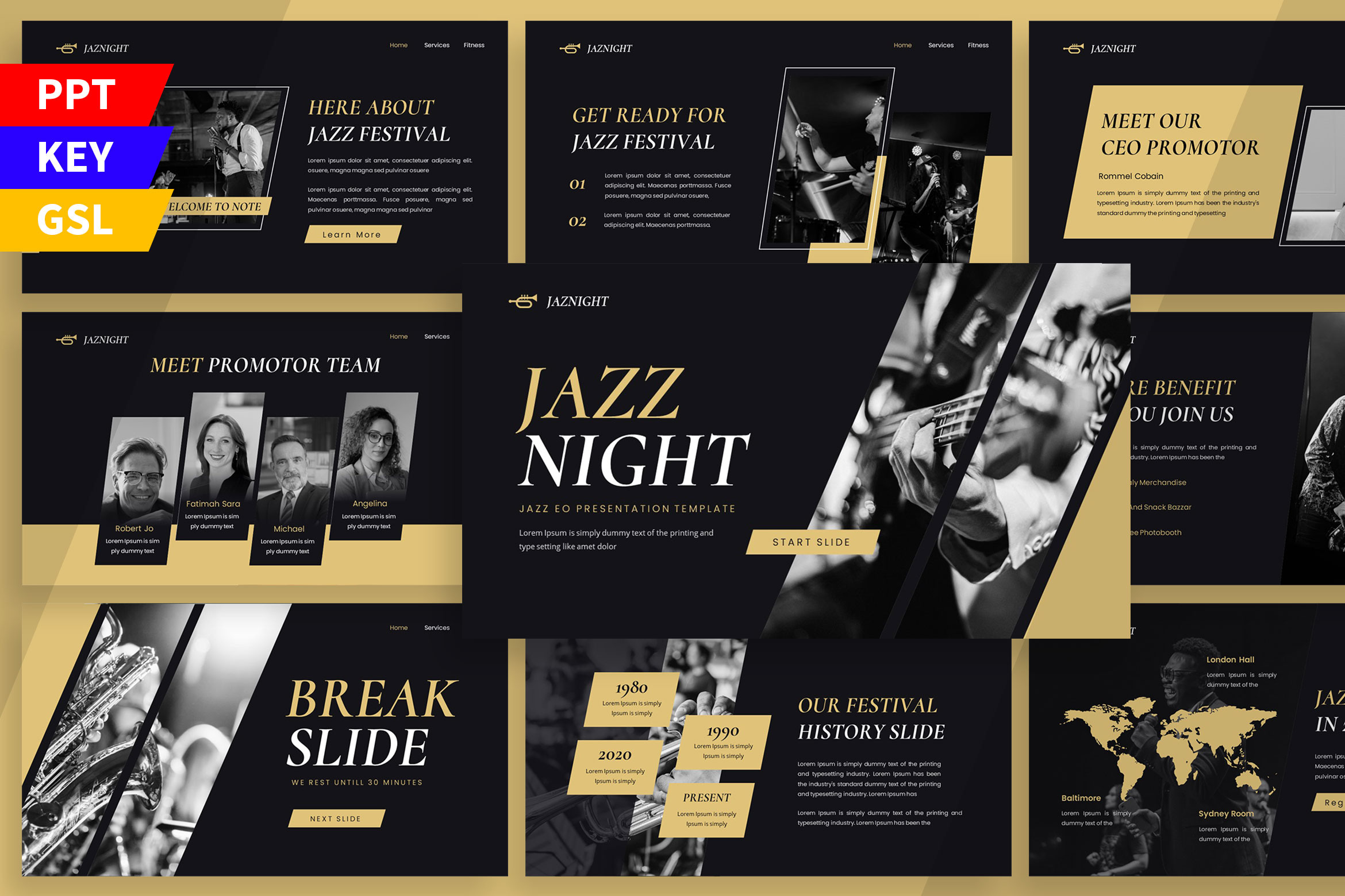 Jazz Night - Presentation Template, a Presentation Template by Haidezign
