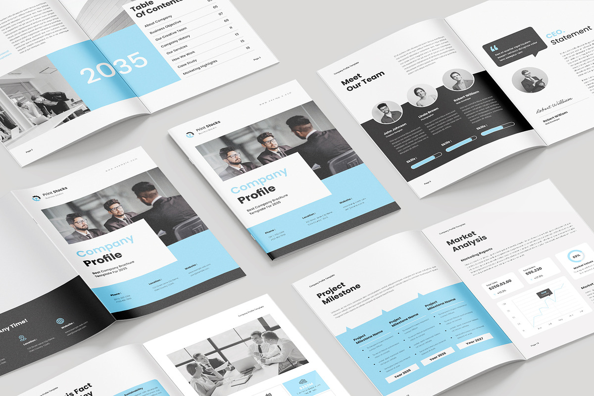 Company Profile Template, a Brochure Template by Spark_Creative