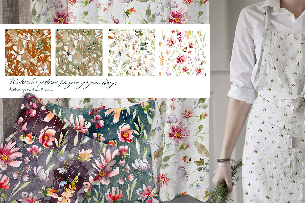 watercolor spring flowers