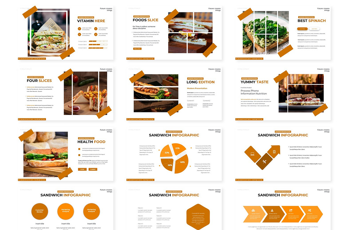 Sandwich - Google Slides Template, a Presentation Template by AQR Studio