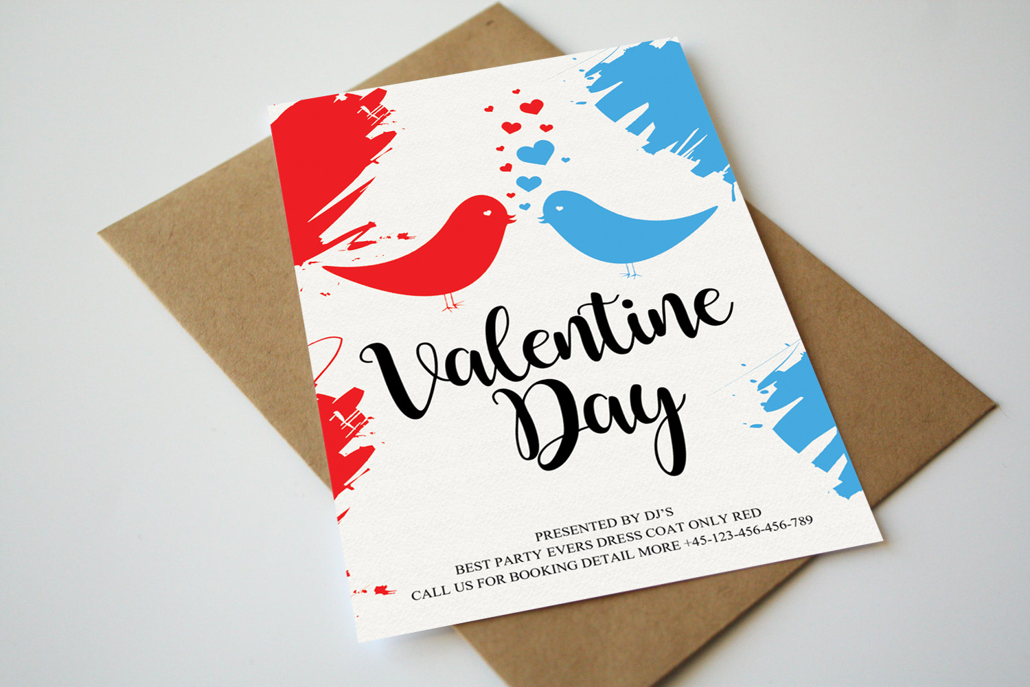 Valentine Day Greeting Card Template, a Card Template by graphicforest
