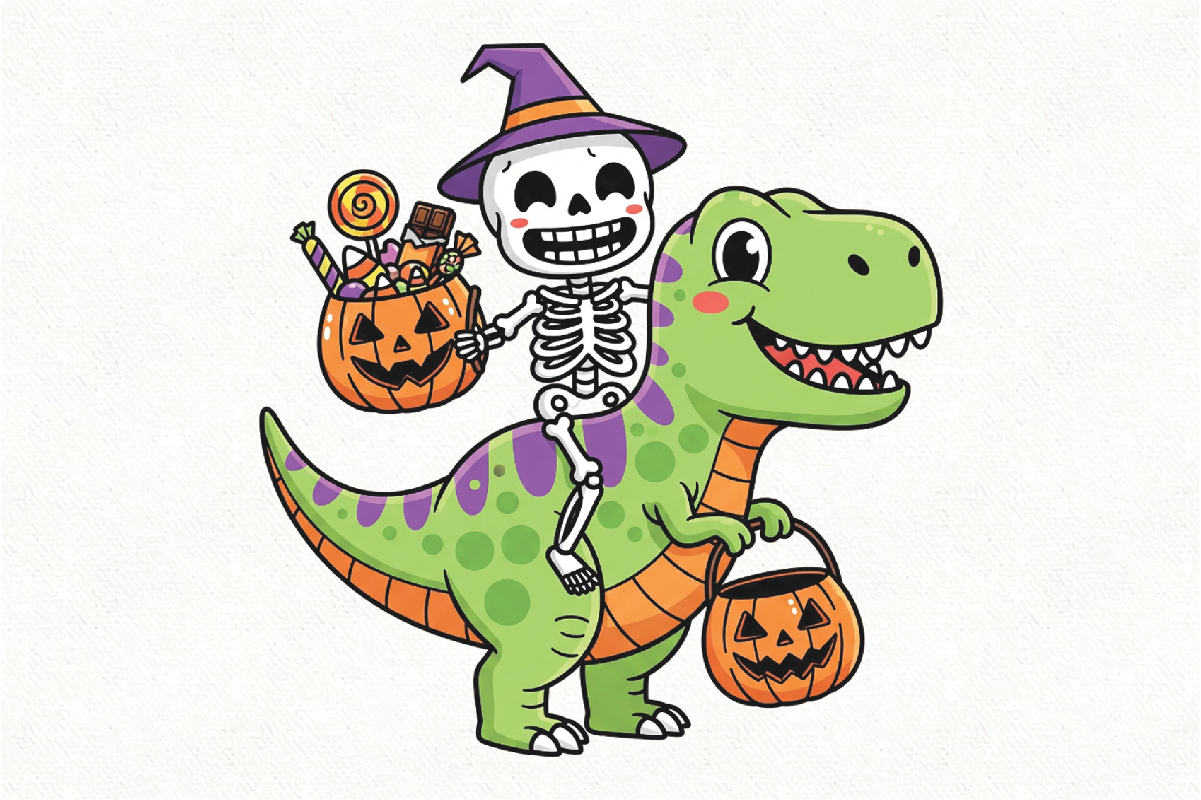 Halloween Skeleton Mummy T Rex Fall, an Illustration by CraftArtStudio
