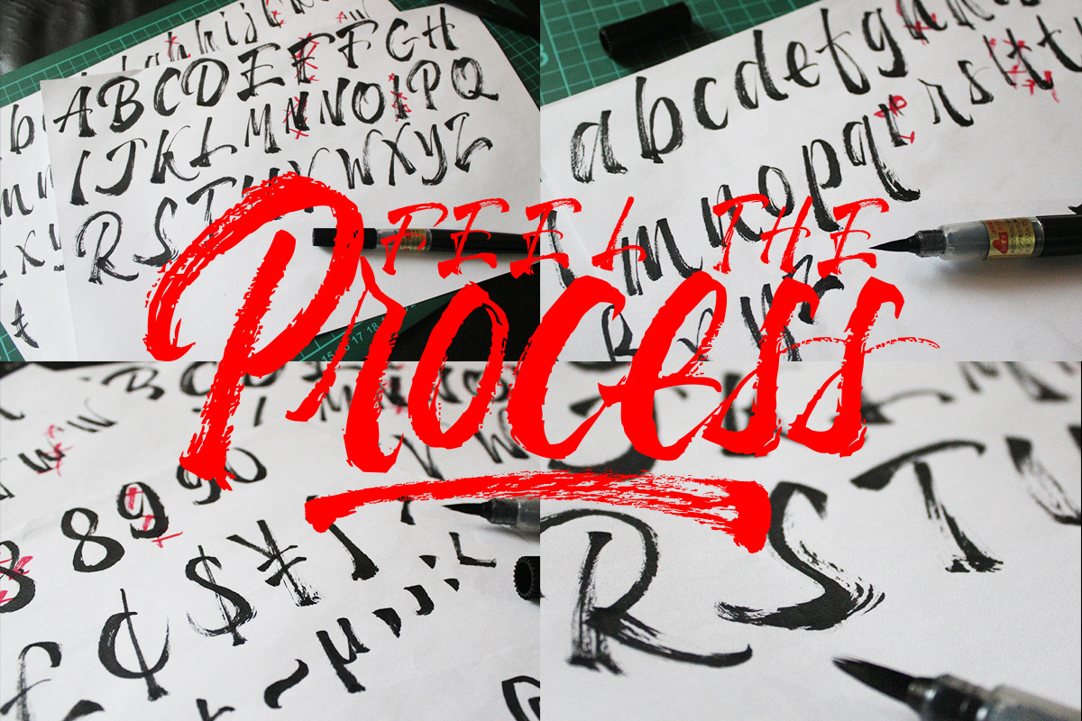 Hardcore | Hand Brush Font, a Script Font by Muntab_Art